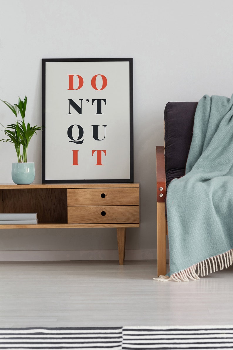 Don't Quit Do It Poster, Motivational Poster, Typography Art ...
