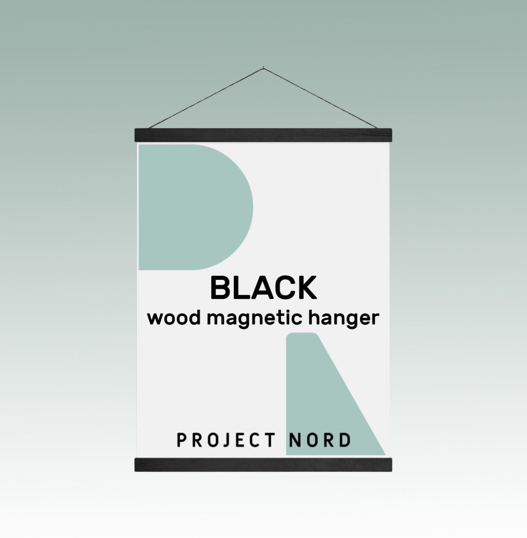 Black Poster Hanger, Wood Poster Hanger, Poster Frame, Hanger, Hanging ...