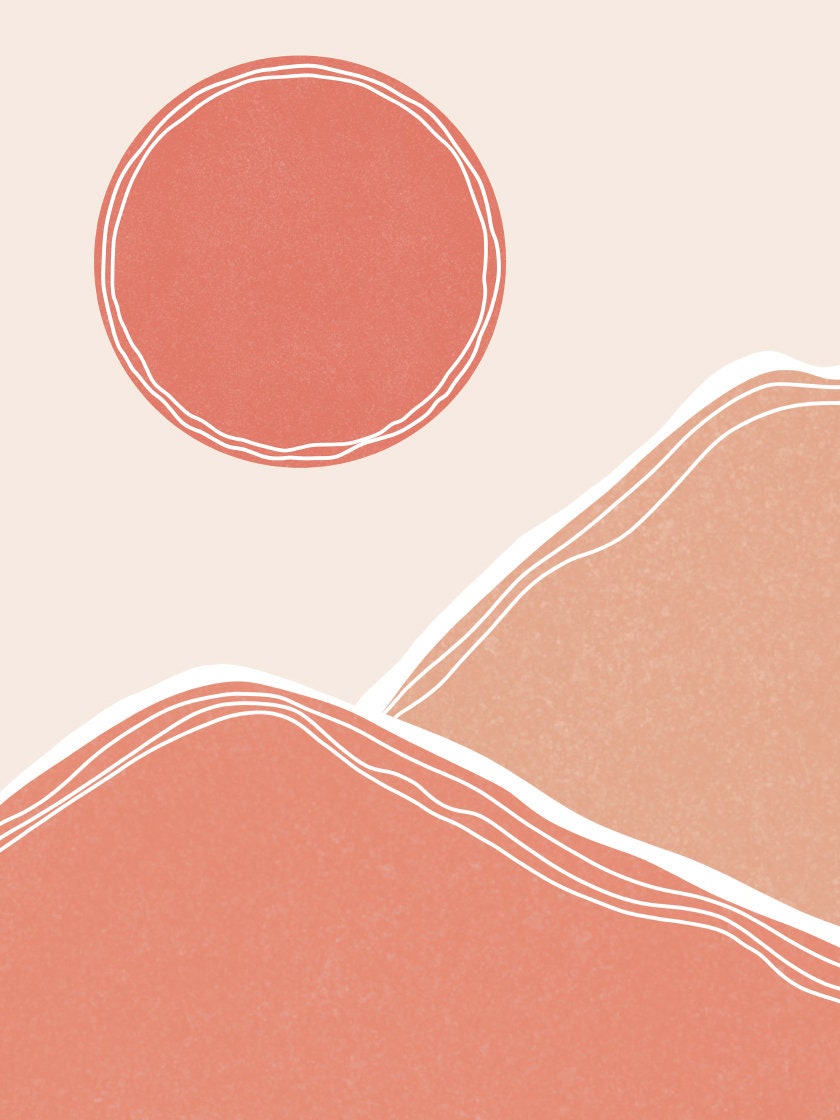 Daytime Glow, Scandi Poster, Terracotta Wall Art, Landscape Poster ...