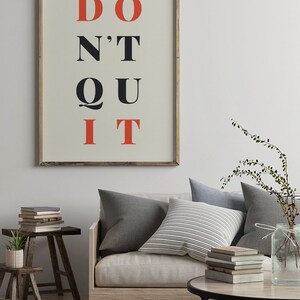 Don't Quit Do It Poster, Motivational Poster, Typography Art ...