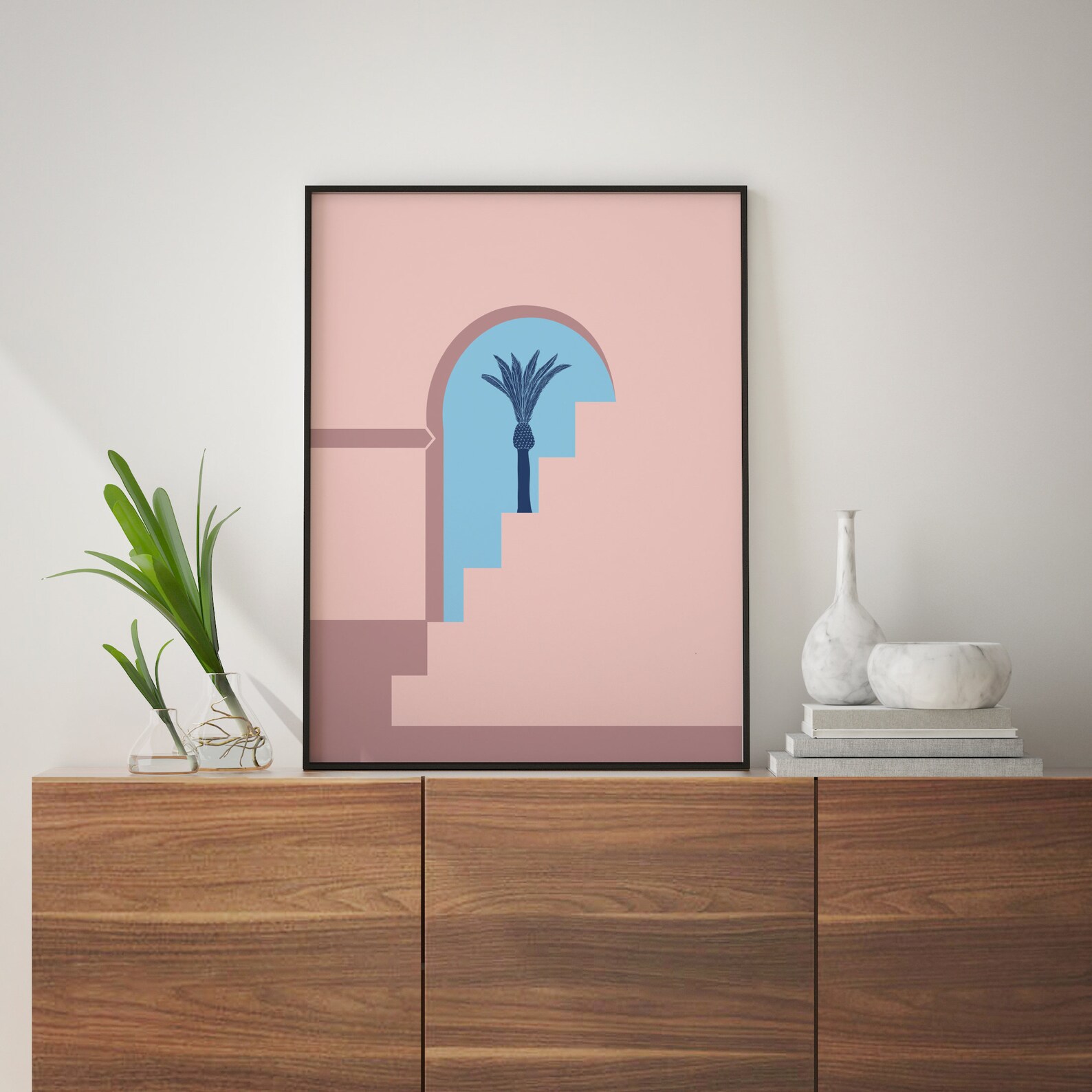 Boho Palm Tree Landscape Poster Summer Poster A3 Poster - Etsy