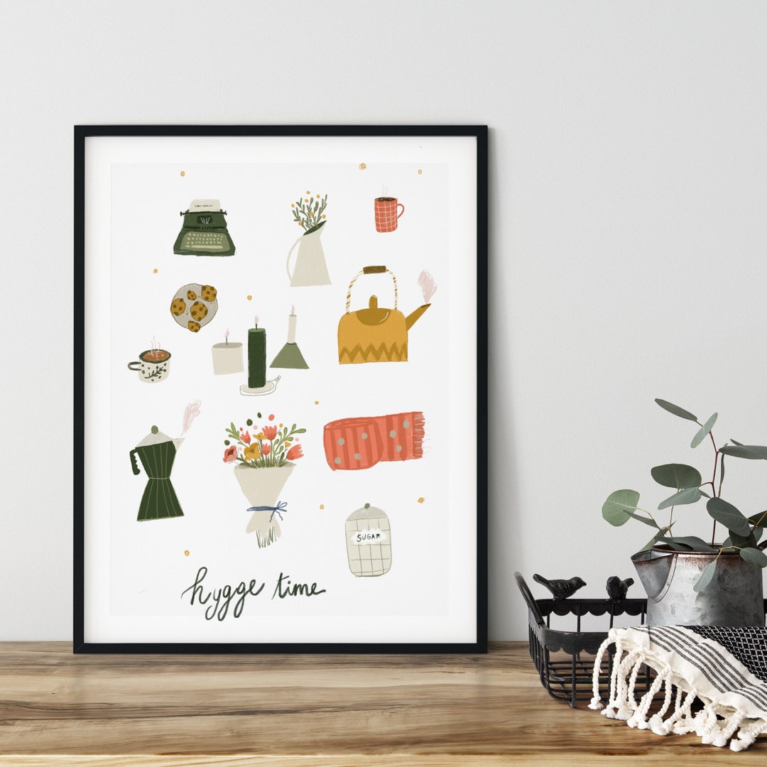 Hygge Time Poster, Typography Poster, Winter Poster, Scandi Decor ...
