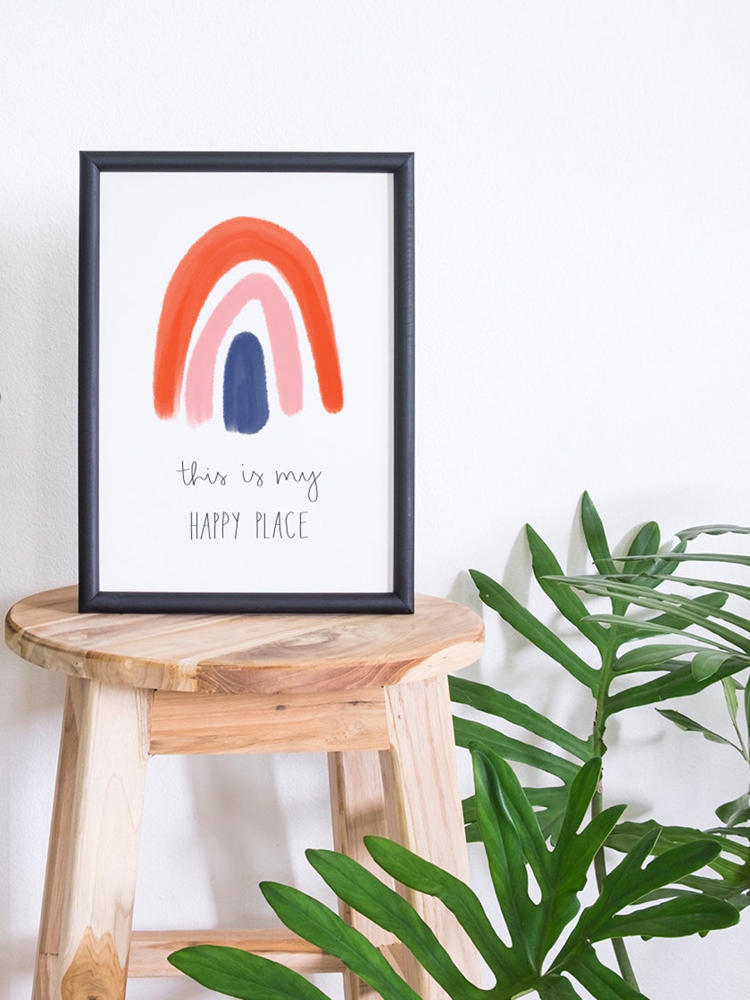 Happy Place Poster, Rainbow Art, Minimalist Rainbow, Rainbow ...