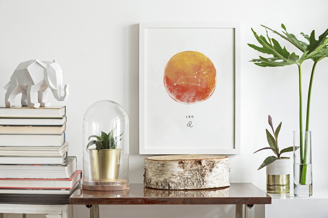 Leo Poster, Leo Zodiac Sign, Leo Birthday Gift, Astrological Poster ...