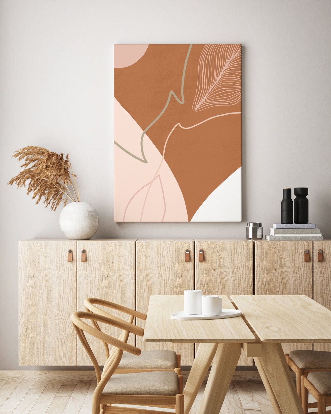 Fall Shapes Poster, Burnt Orange Poster, Abstract Poster, Scandinavian ...