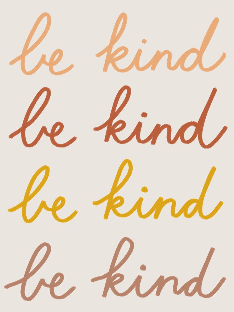 Be Kind Poster Typography Print Quote Poster Inspirational - Etsy