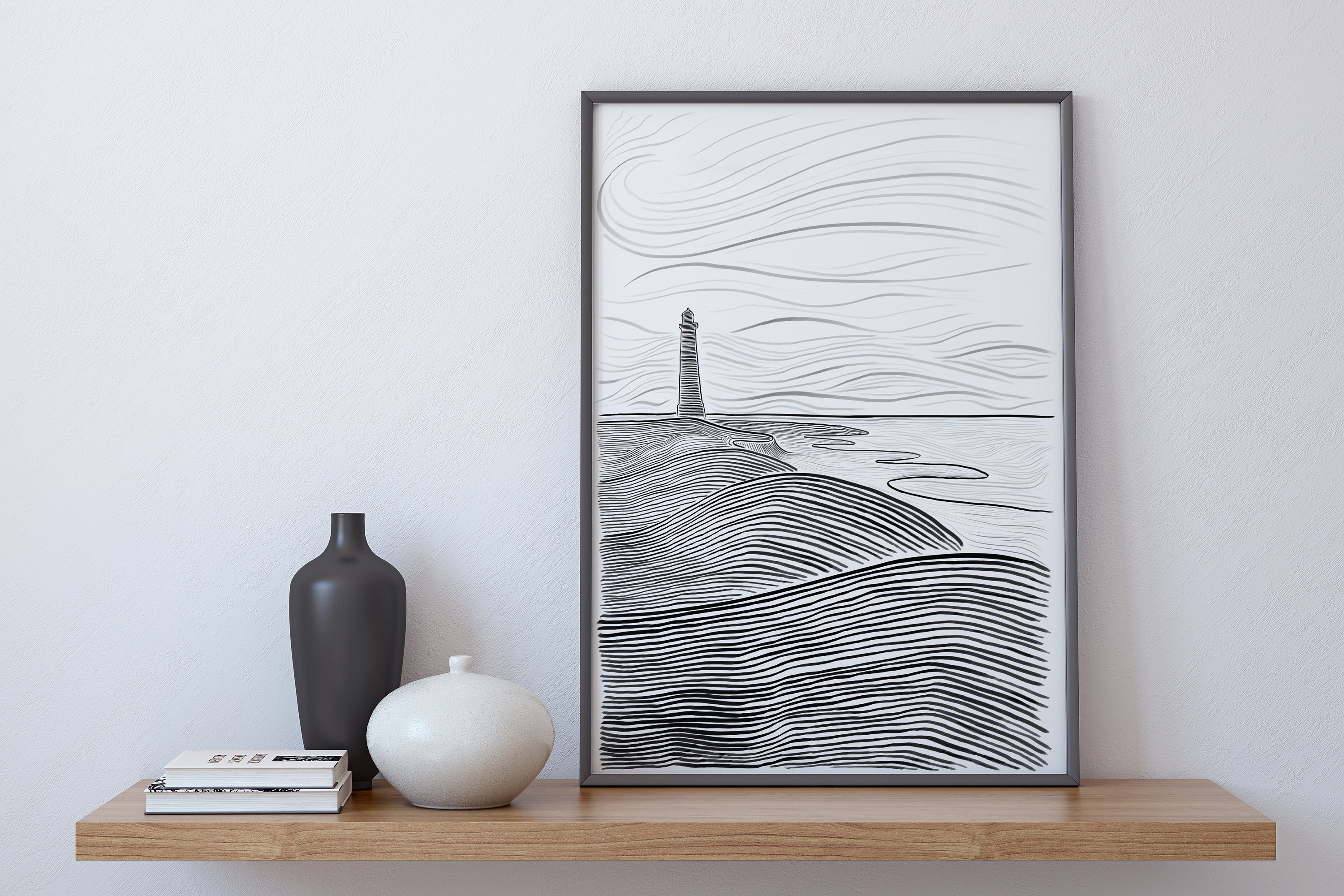 Lighthouse Print Scandinavian Print Minimalist Print Line | Etsy