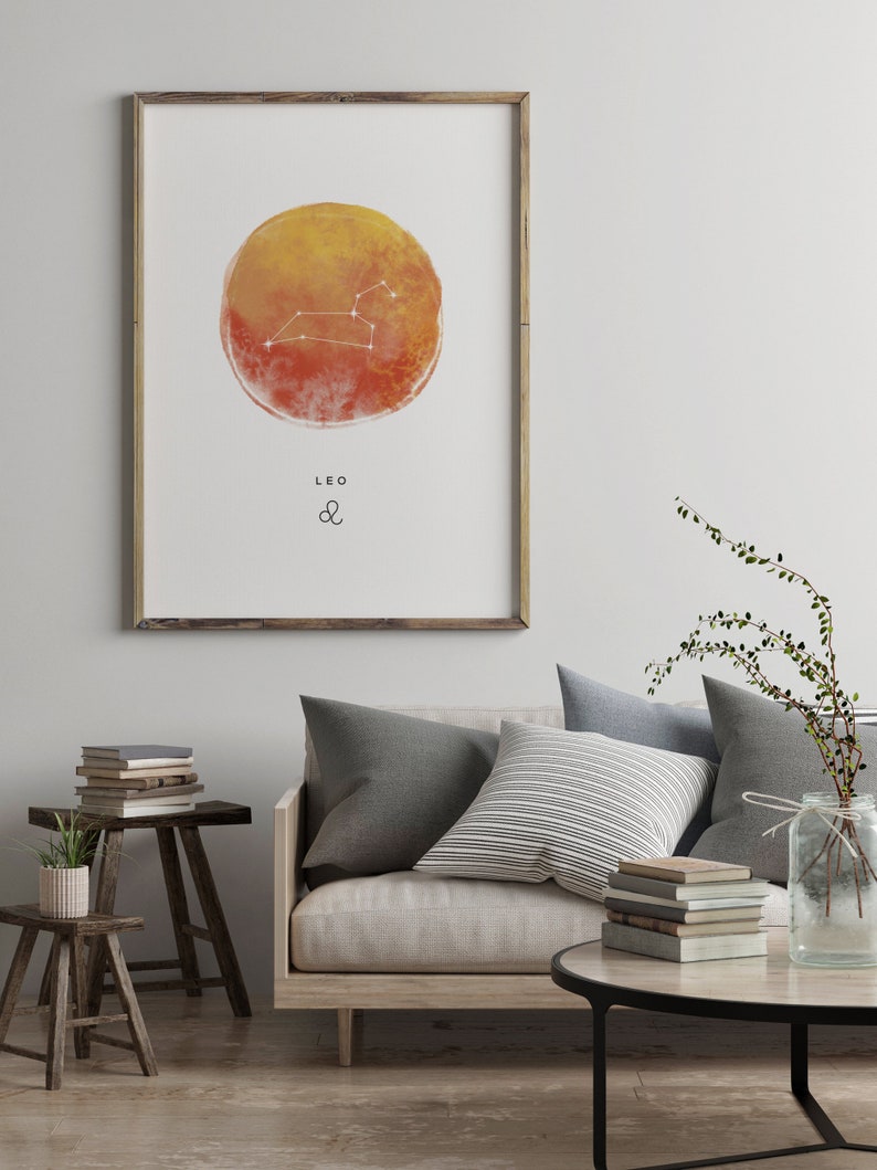 Leo Poster Leo Zodiac Sign Leo Birthday Gift Astrological - Etsy