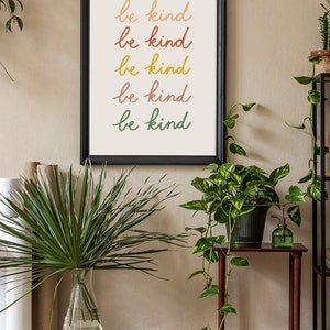 Be Kind Poster, Typography Print, Quote Poster, Inspirational Art ...
