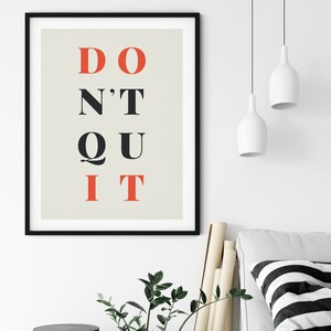 Don't Quit Do It Poster, Motivational Poster, Typography Art ...