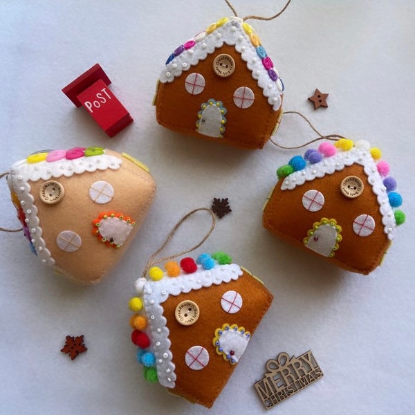 Felt Gingerbread House Ornament - Etsy