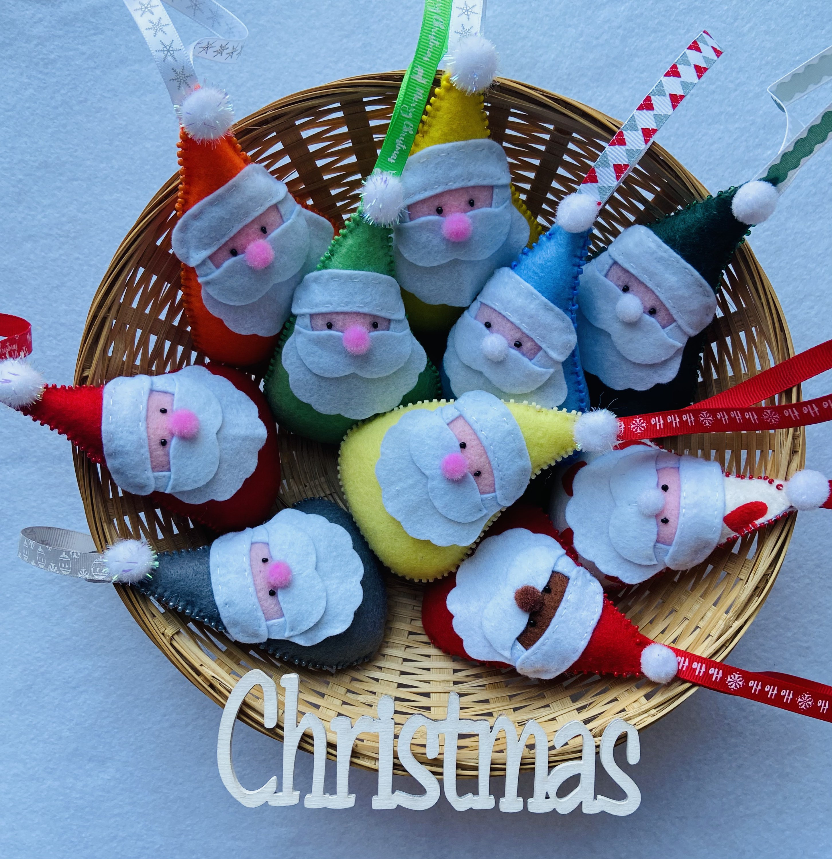 Handmade Embellished Felt Christmas Santa Ornament - Etsy