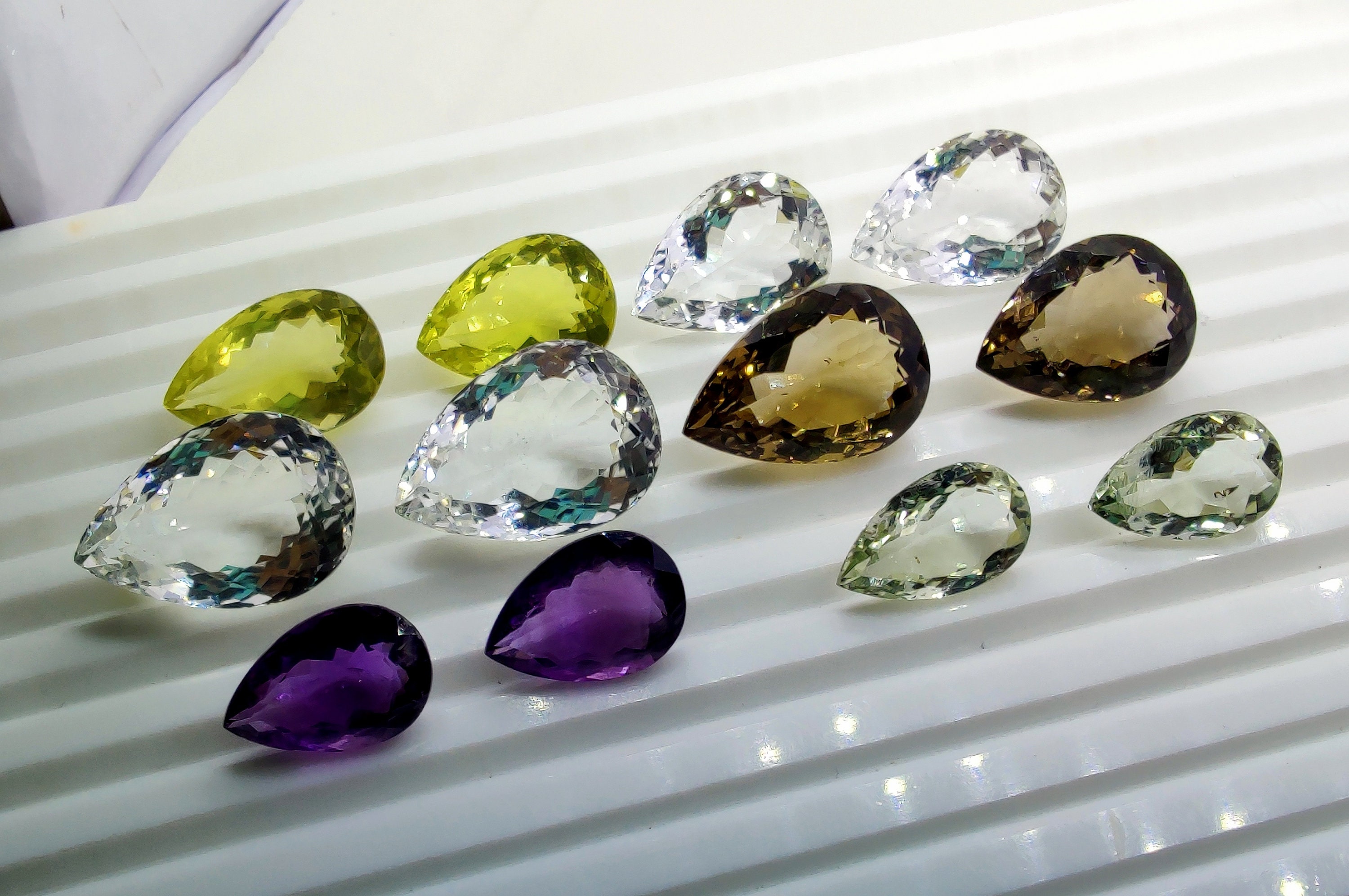 Faceted Stones Pair Natural Faceted Gemstones AA Quality | Etsy