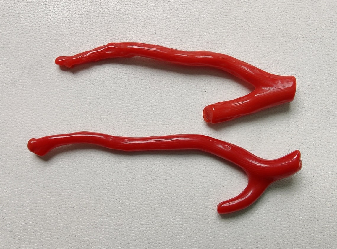 Match Pair Coral Stick 100% Natural Italian Coral Gemstone | Etsy