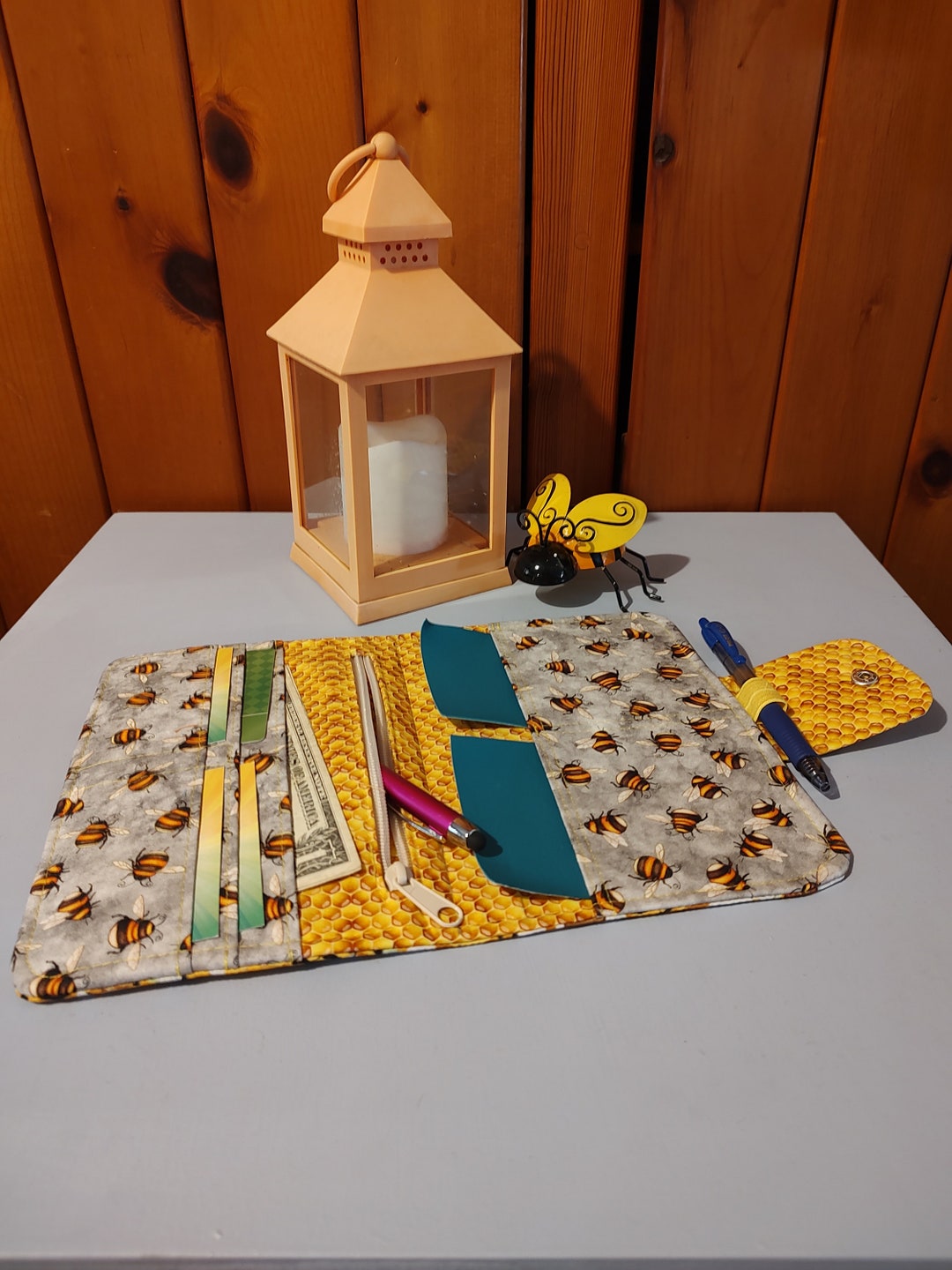 Family Travel Organizer Wallet Gnomes Bees and Honey Comb - Etsy