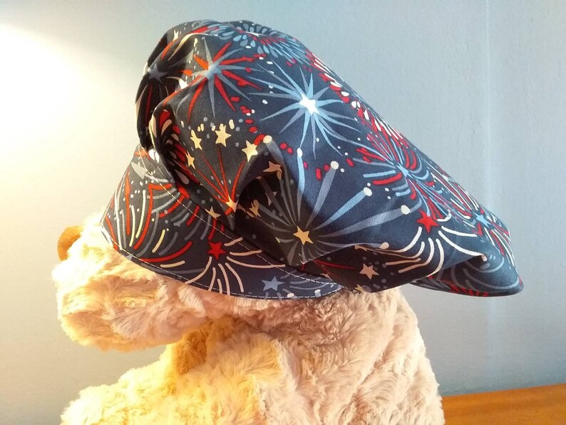 Bouffant Scrub Cap Celebrate Fireworks Red White Blue - Etsy