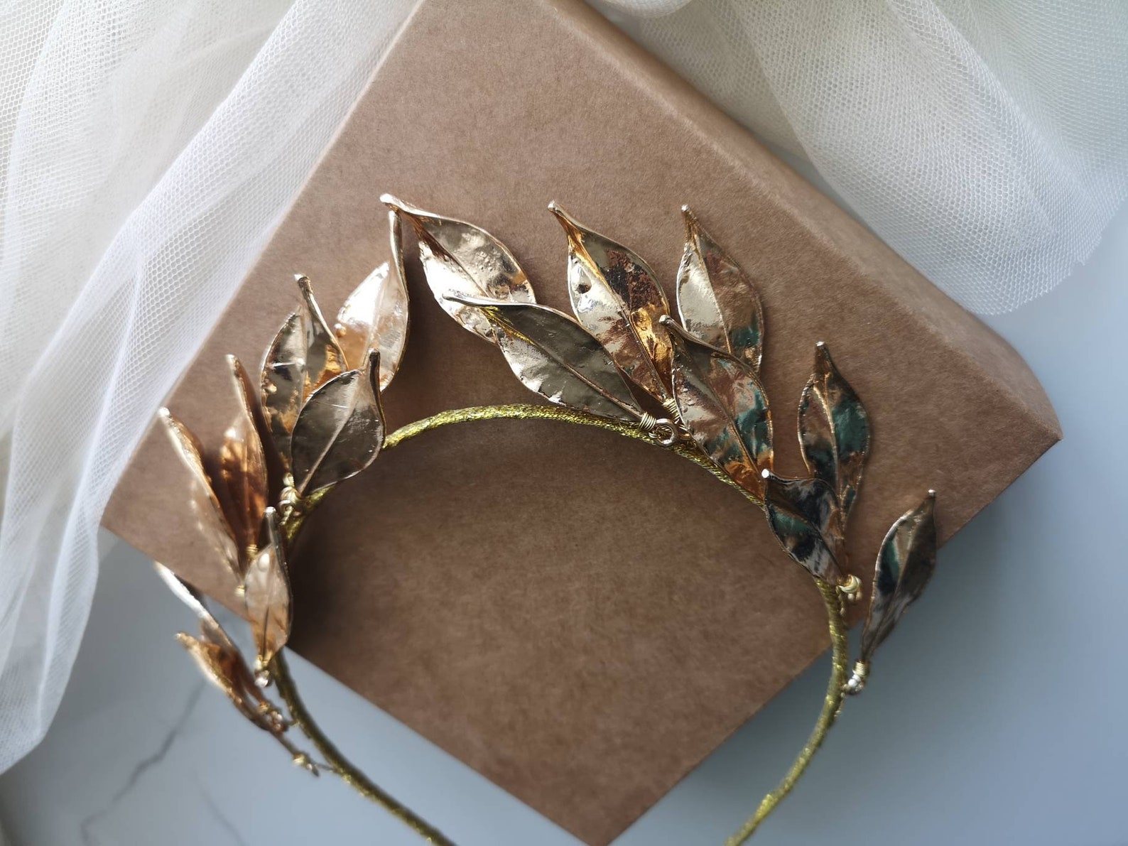 Gold greek tiara. Greek style vine metal Leaf crown. Grecian | Etsy