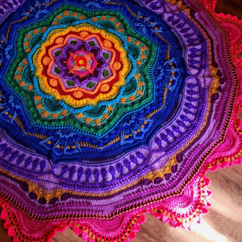 Crochet Mandala Blanket - Etsy