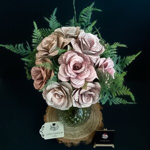 Pink Book Page Roses | Bouquet | Classic Literature | Wedding | Gift ...