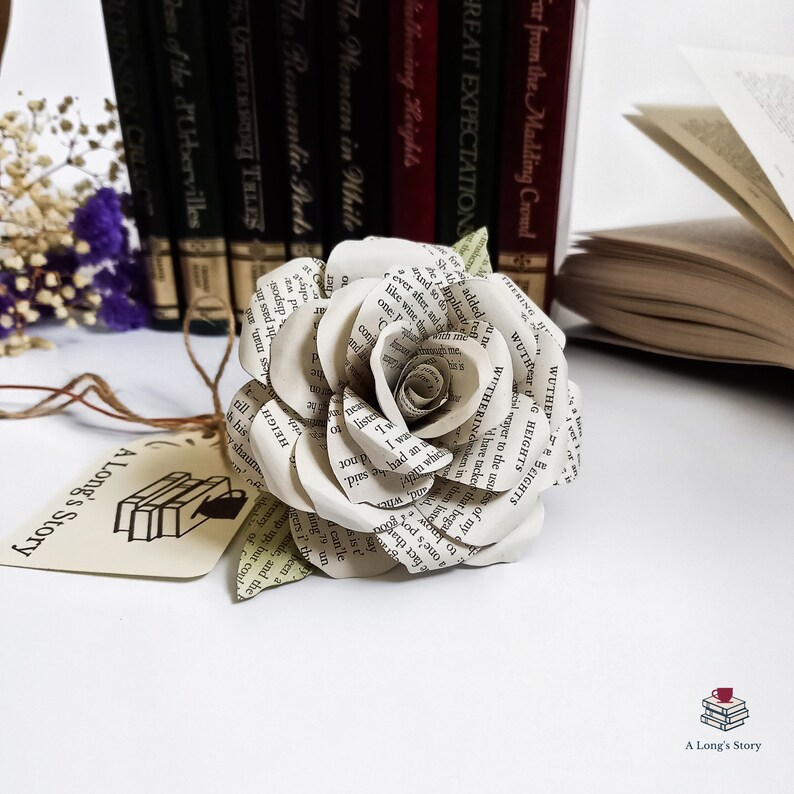 Paper Rose Made Using Book Paper Classic Literature | Etsy UK