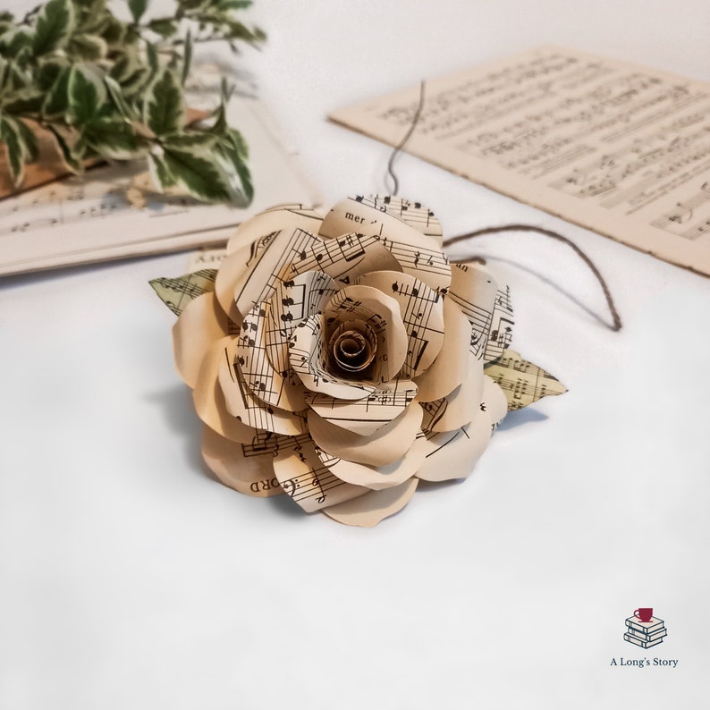 Sheet Music Paper Rose Musician Bouquet Piano | Etsy