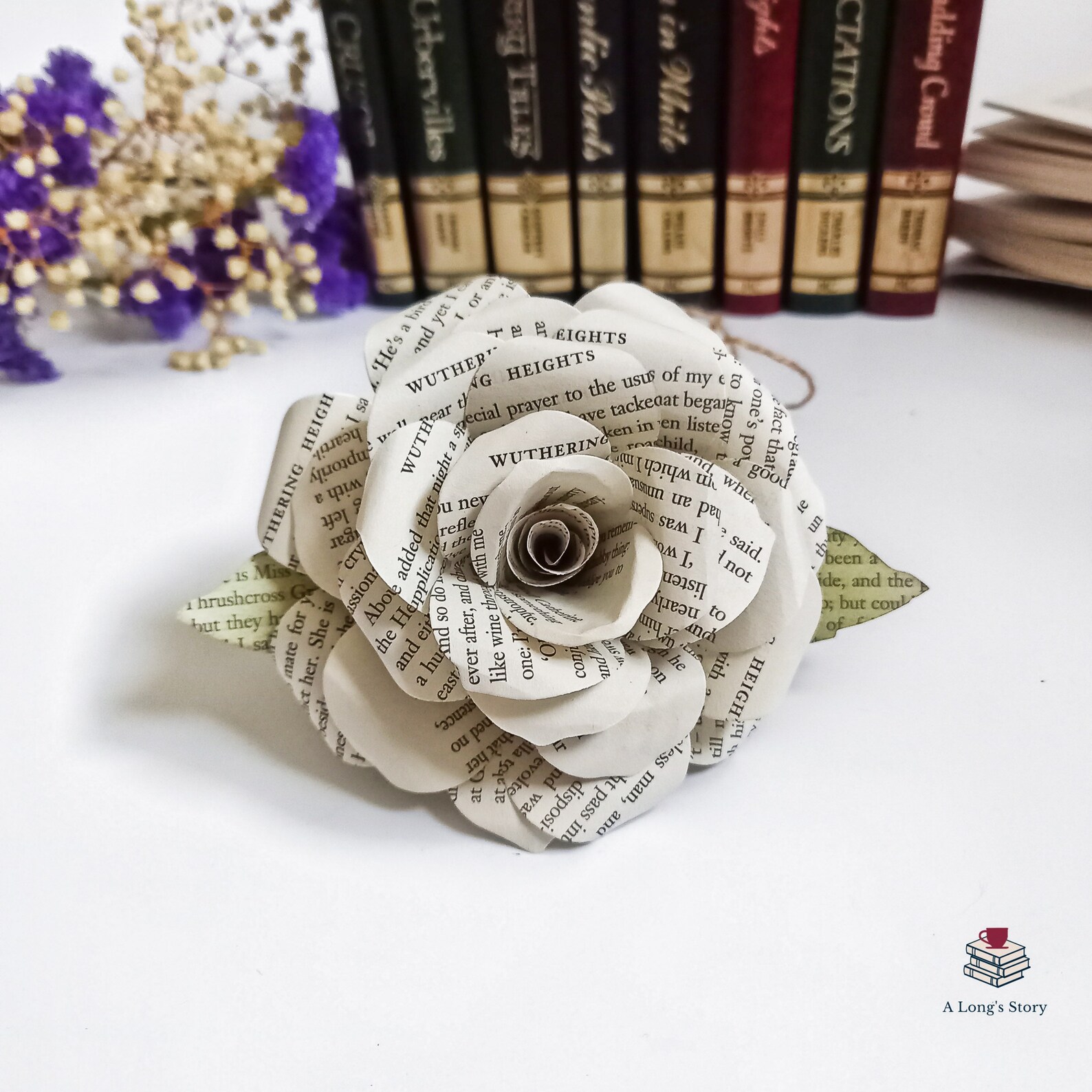 Paper Rose Made Using Book Paper Classic Literature - Etsy UK