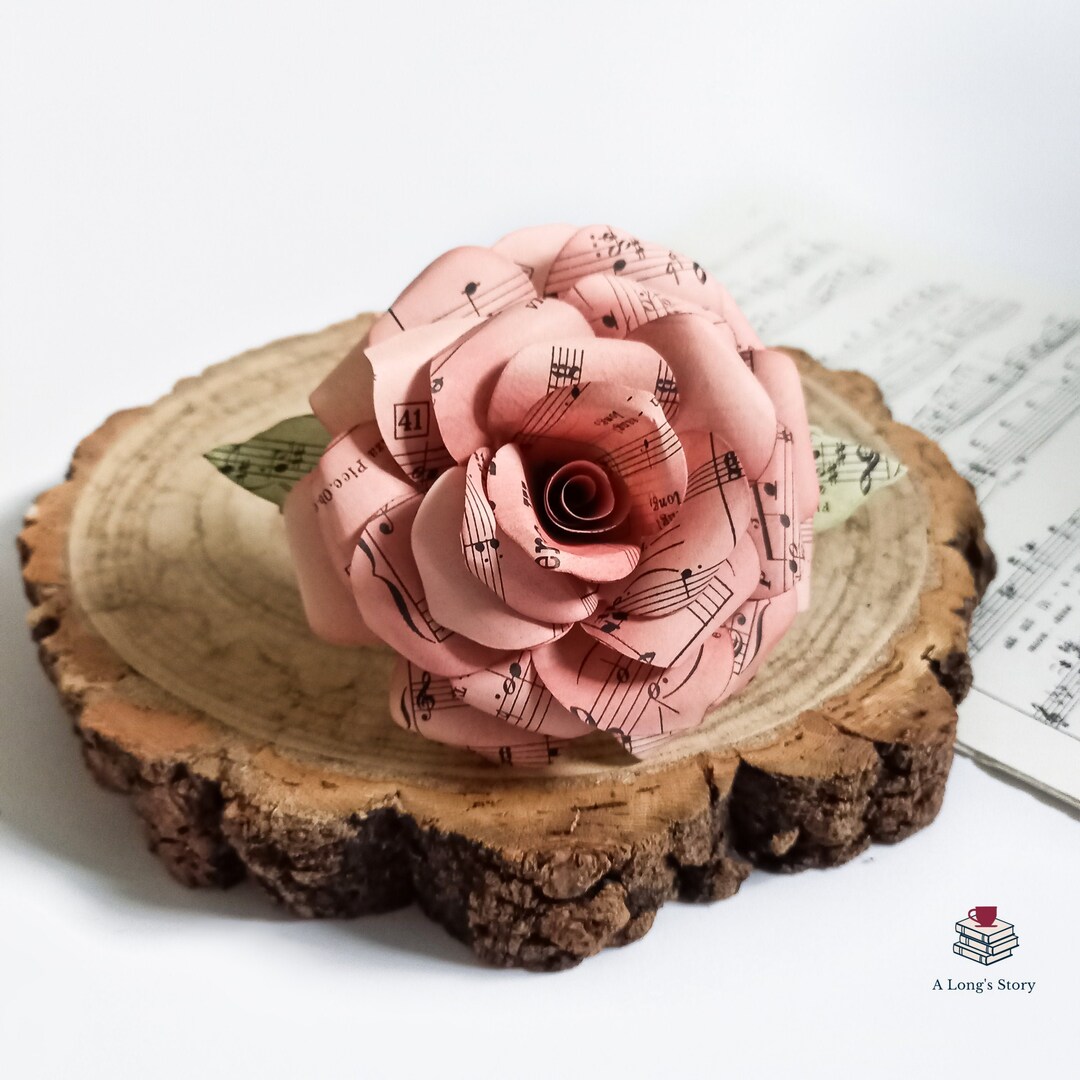 Music Paper Rose Vintage Pink Sheet Musician Bouquet Piano Orchestra ...
