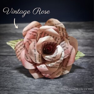 Pink Book Page Roses | Bouquet | Classic Literature | Wedding | Gift ...