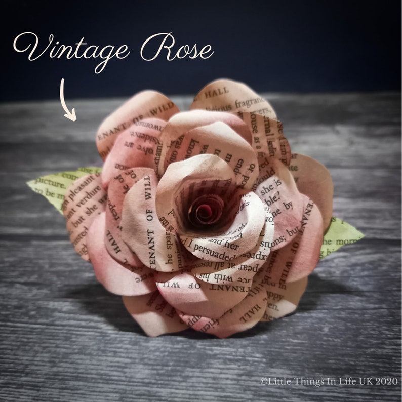 Pink Book Page Roses Bouquet Classic Literature Wedding | Etsy