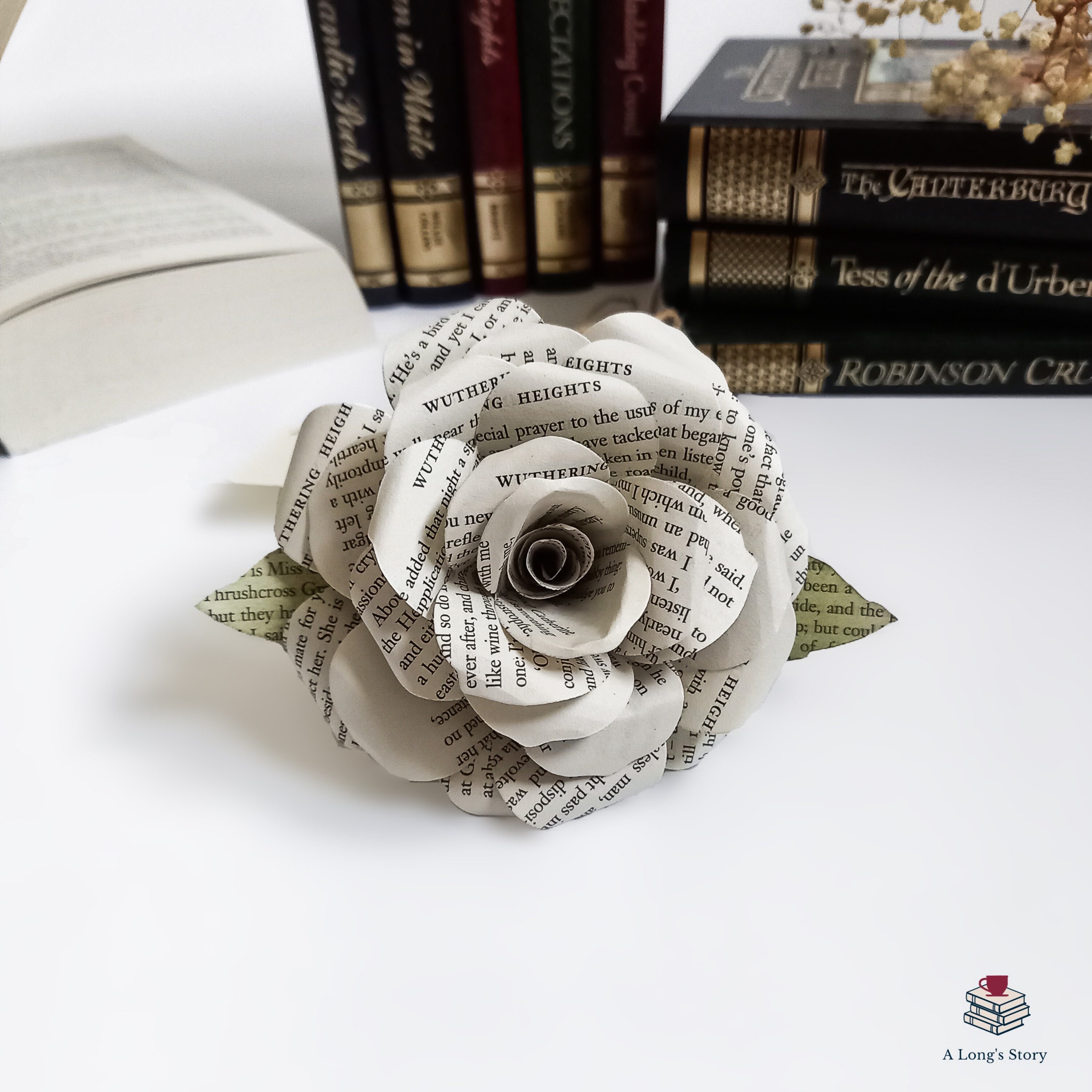 Paper Rose Made Using Book Paper Classic Literature - Etsy UK