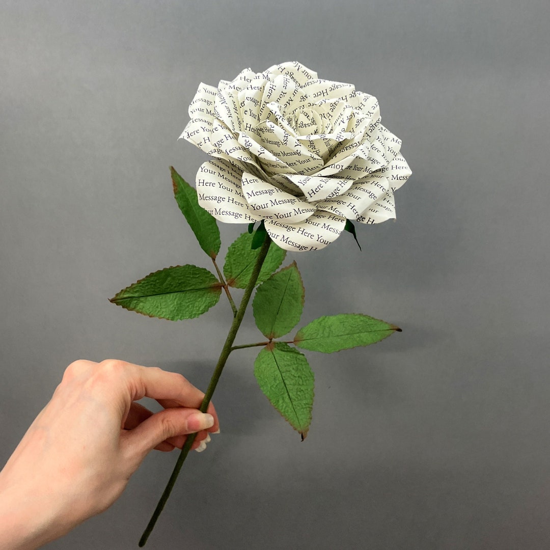 Personalised Paper Rose With Your Message on the Petals | Anniversary ...