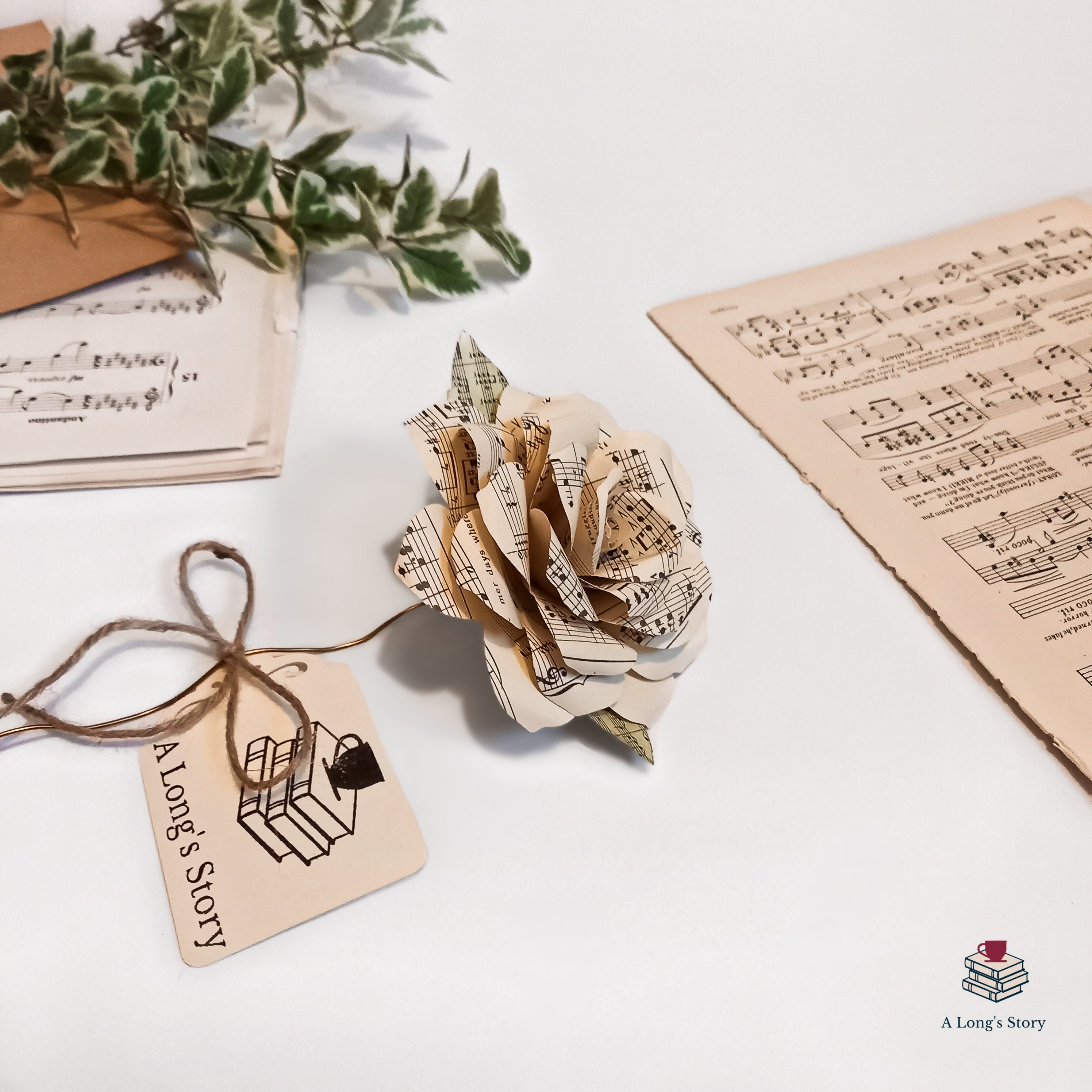 Sheet Music Paper Rose Musician Bouquet Piano | Etsy UK