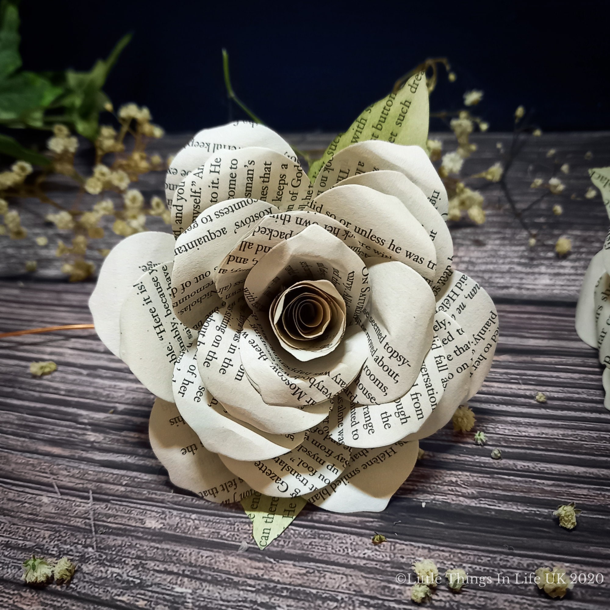 Paper Rose Made Using Book Paper Classic Literature - Etsy UK