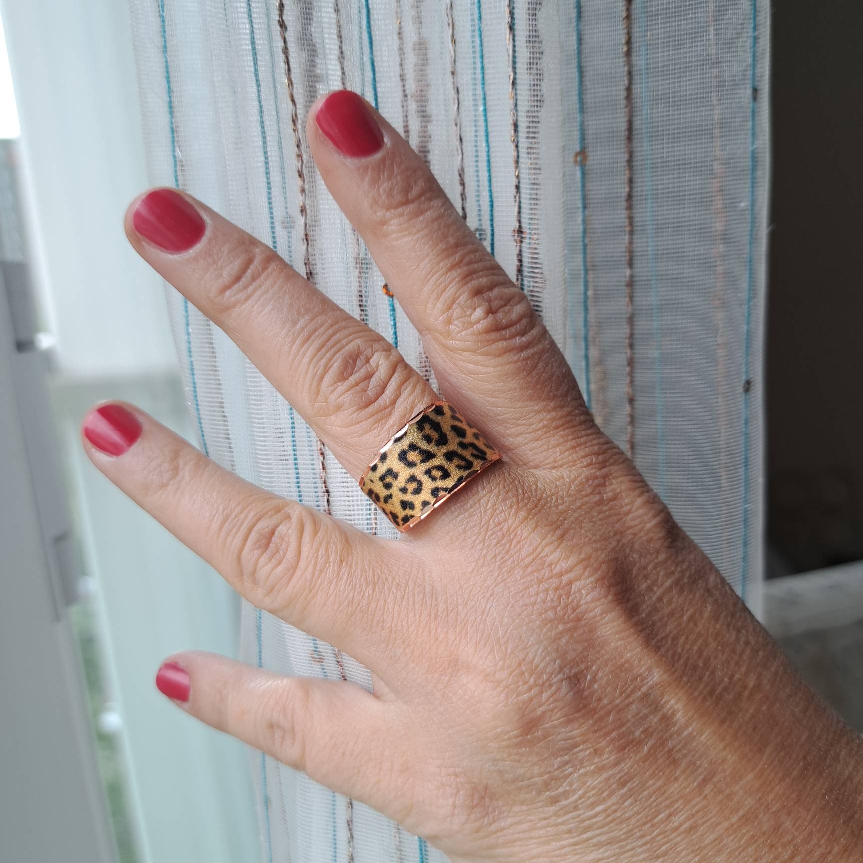 Leopard Print Handmade Ring Adjustable Copper Ring Leopard - Etsy