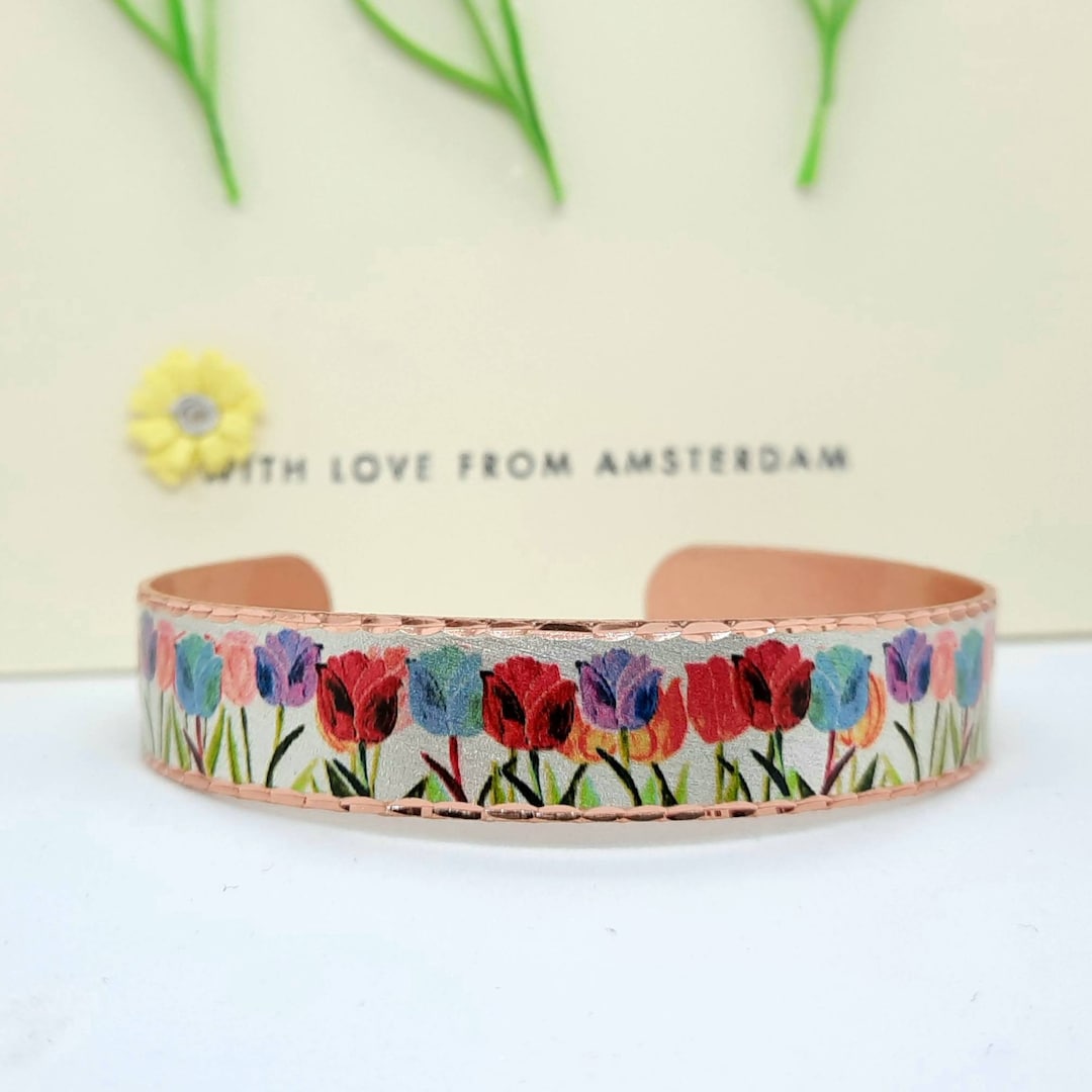 Handmade Copper Tulip Bracelet: Amsterdam Spring Jewelry - Etsy