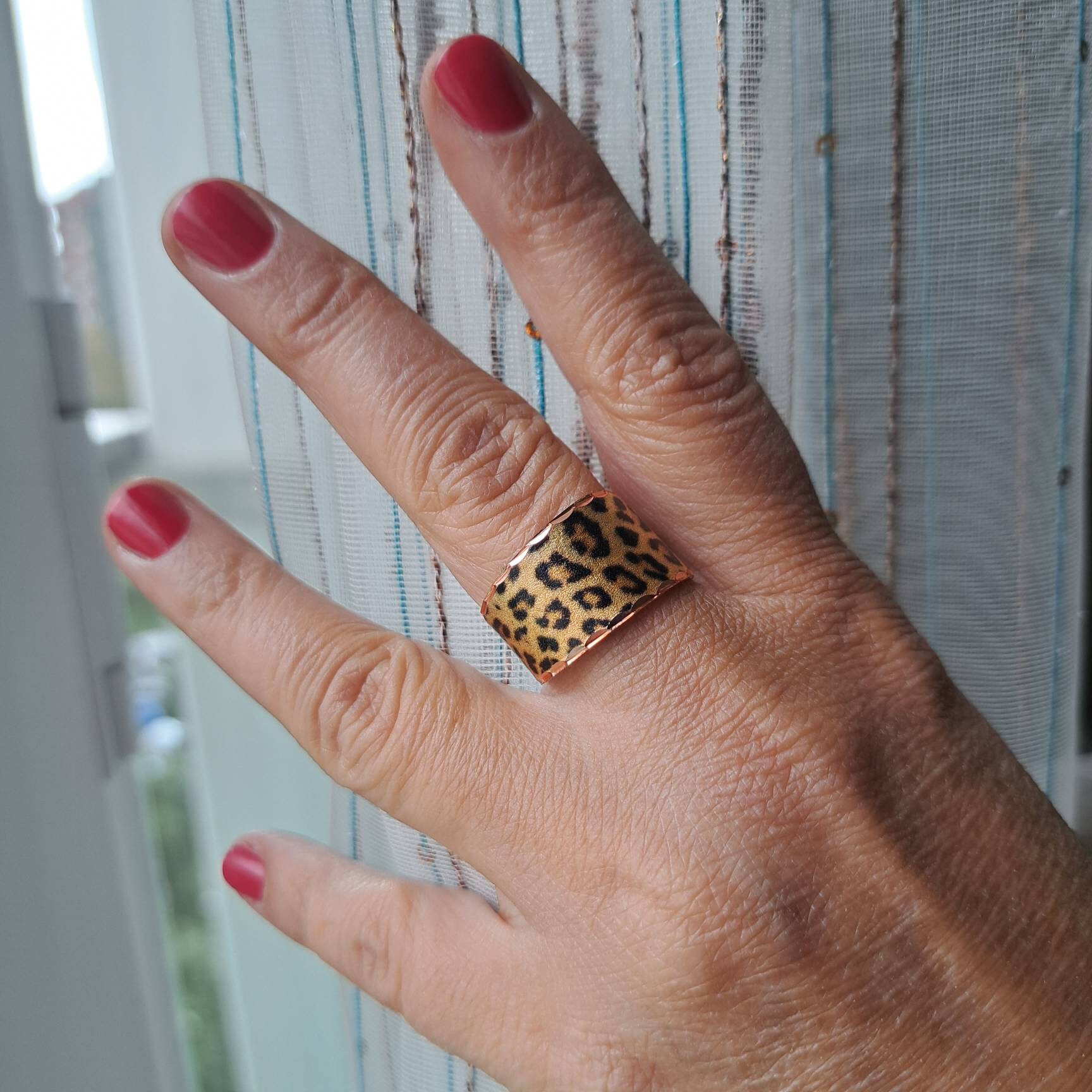 Leopard Print Handmade Ring Adjustable Copper Ring Leopard - Etsy