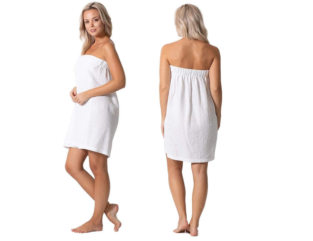 Personalized Waffle Body Wrap Luxurious Women’s White Quality Waffle ...