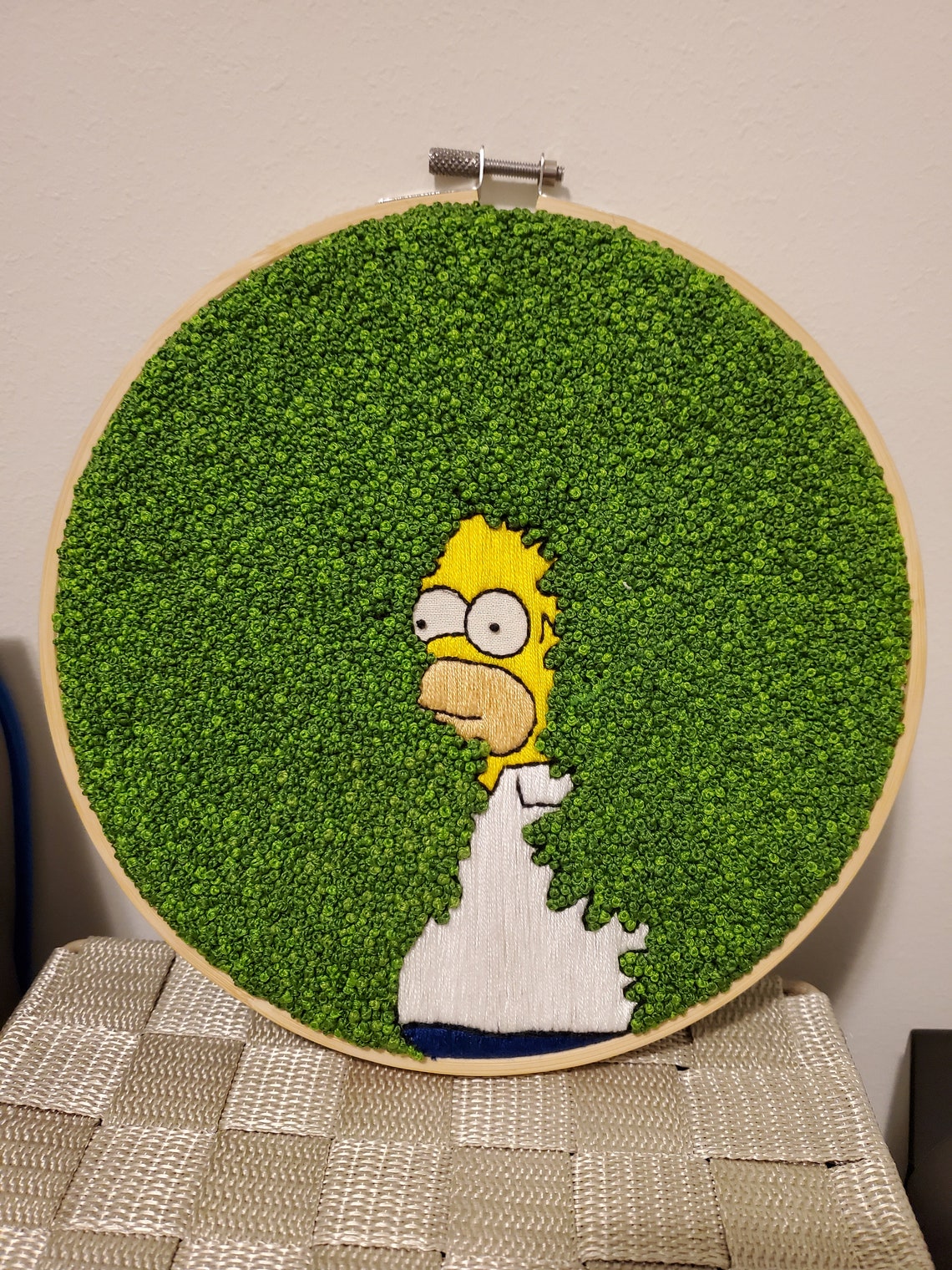 Homer Simpson Backs Into the Bushes Embroidery Hoop Wall Art, French ...