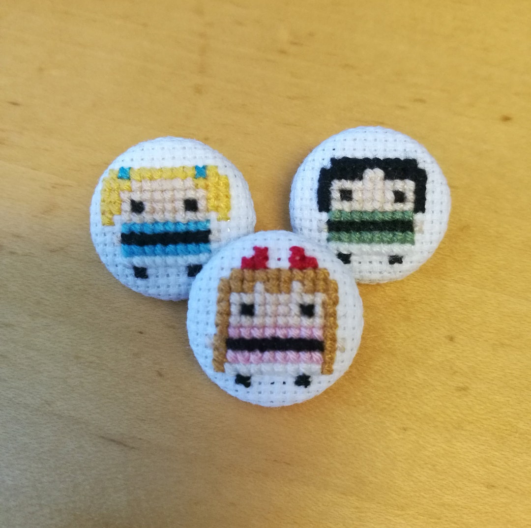 Powerpuff Girls Cross Stitch Pin Button - Etsy