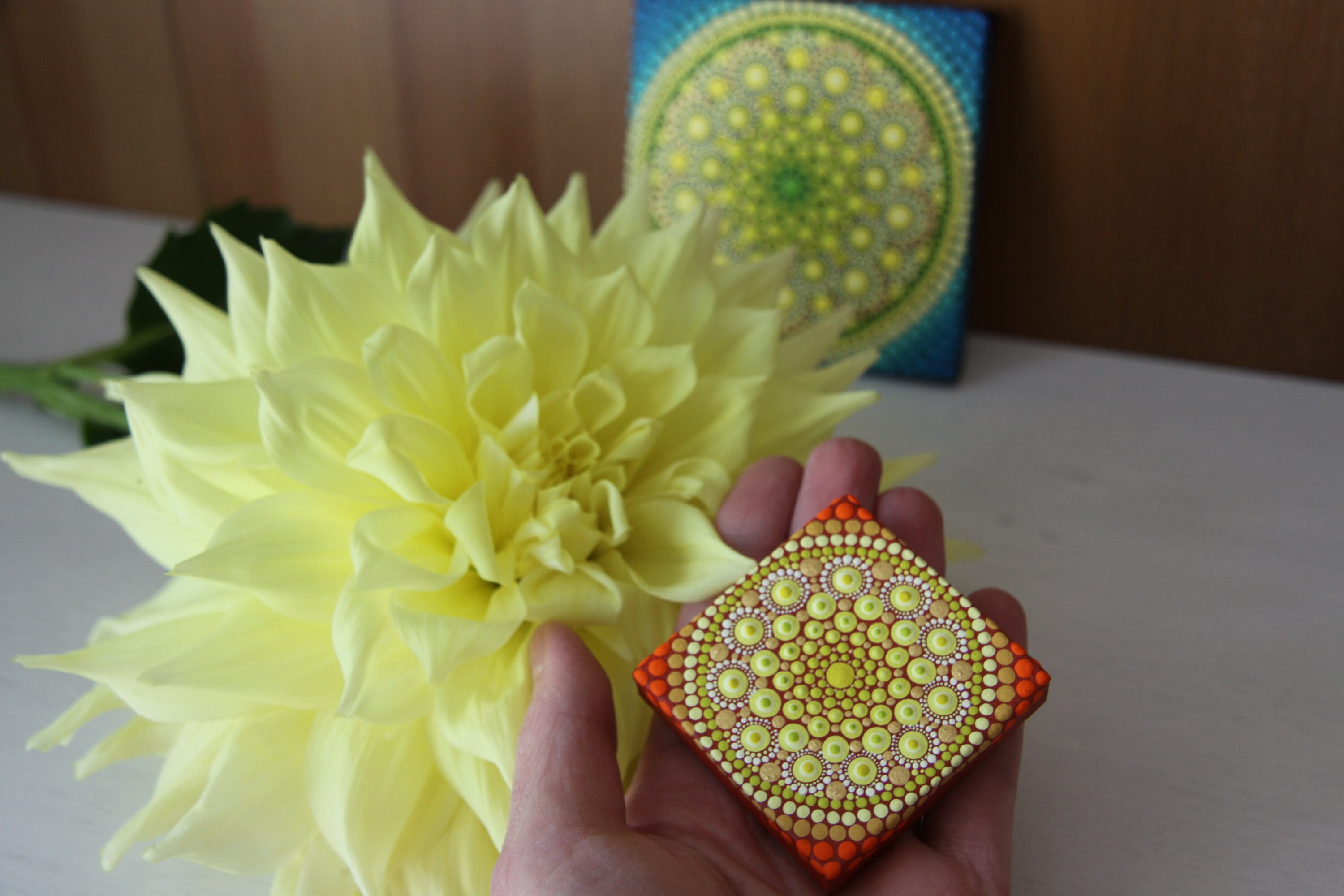 Mini Mandala Original Painting on Canvas Miniature Mandala | Etsy