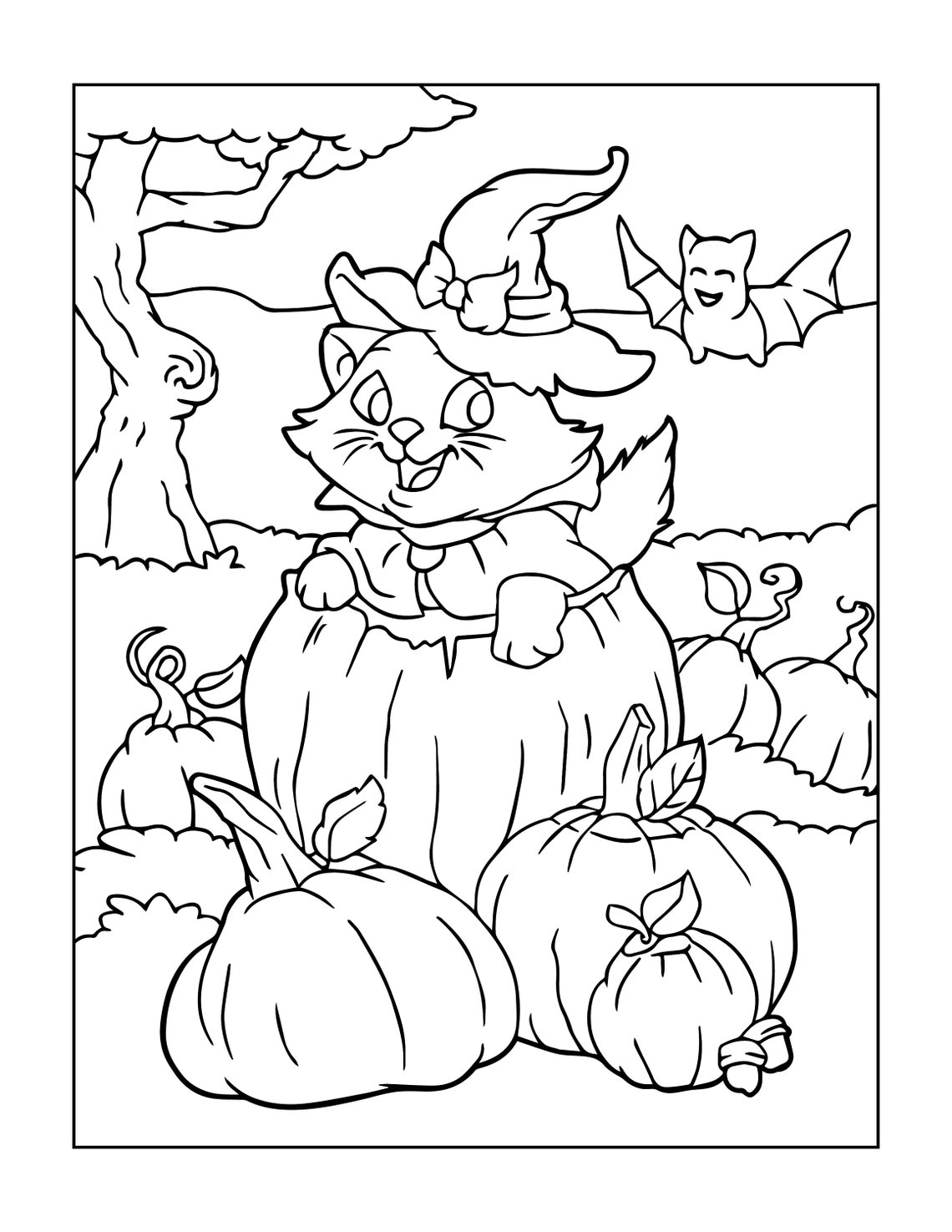 Halloween Children's Coloring Pages Bundle 10 Pages - Etsy