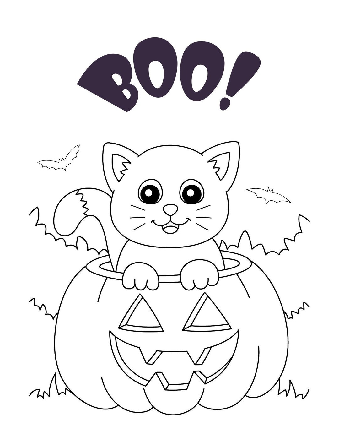 Halloween Children's Coloring Pages Bundle 10 Pages - Etsy