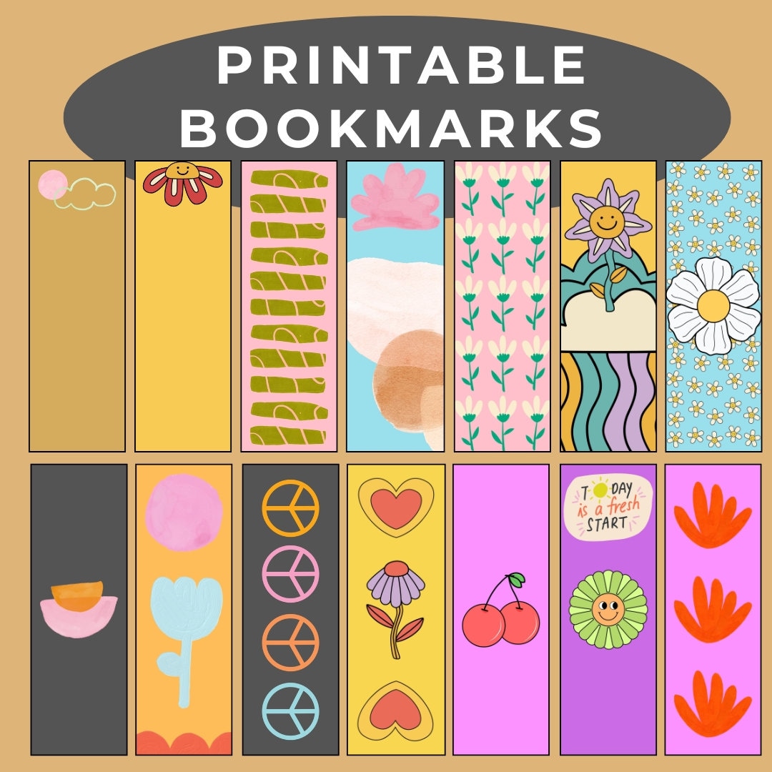 Retro Groovy Summer Printable Bookmarks - Instant Download - 70s ...