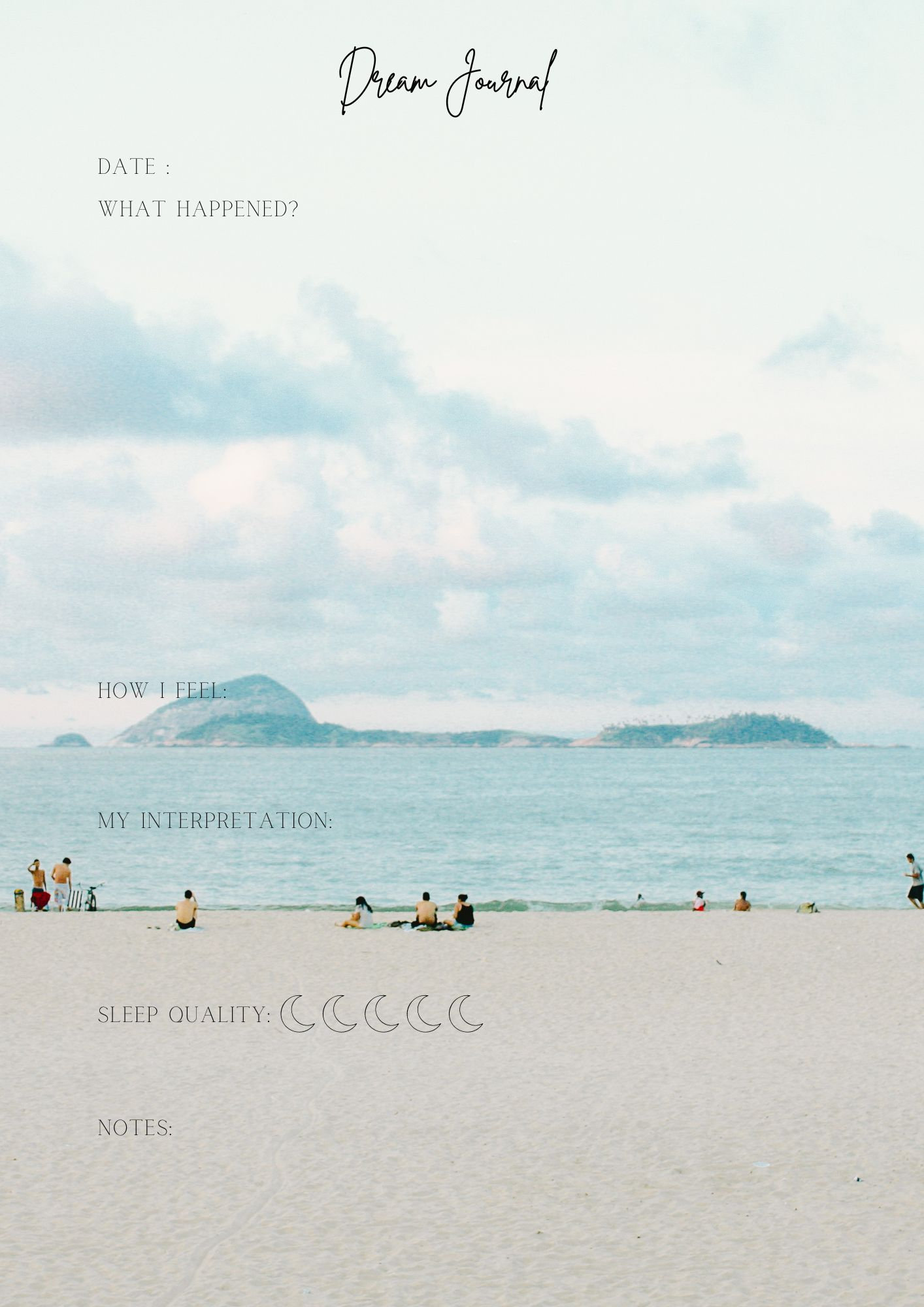 20 Printable Dream Journal Pages. Aesthetic. Minimalist. Art ...