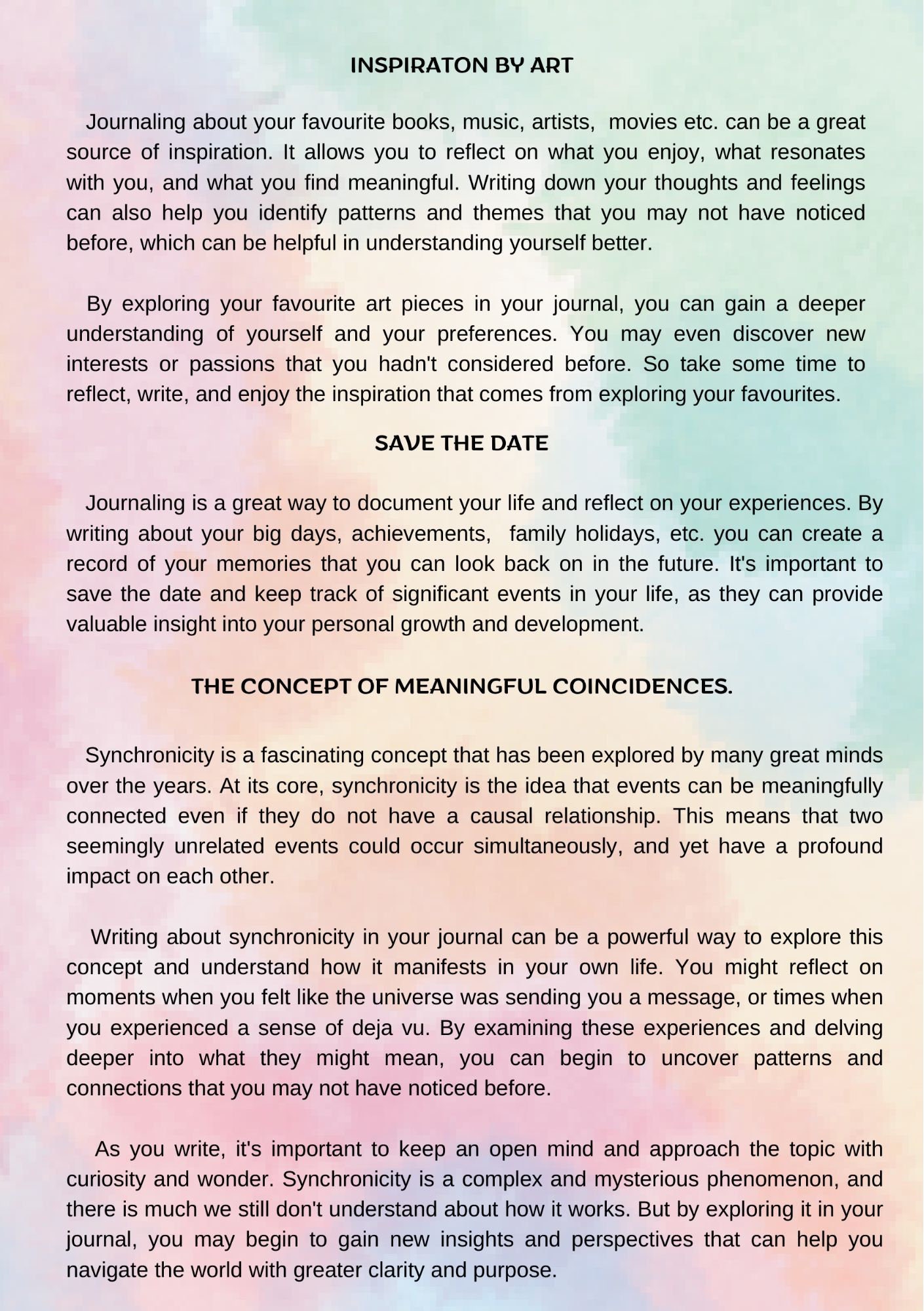 A4 / A5 Printable Free Form Journal/planner With Tips for Improved ...