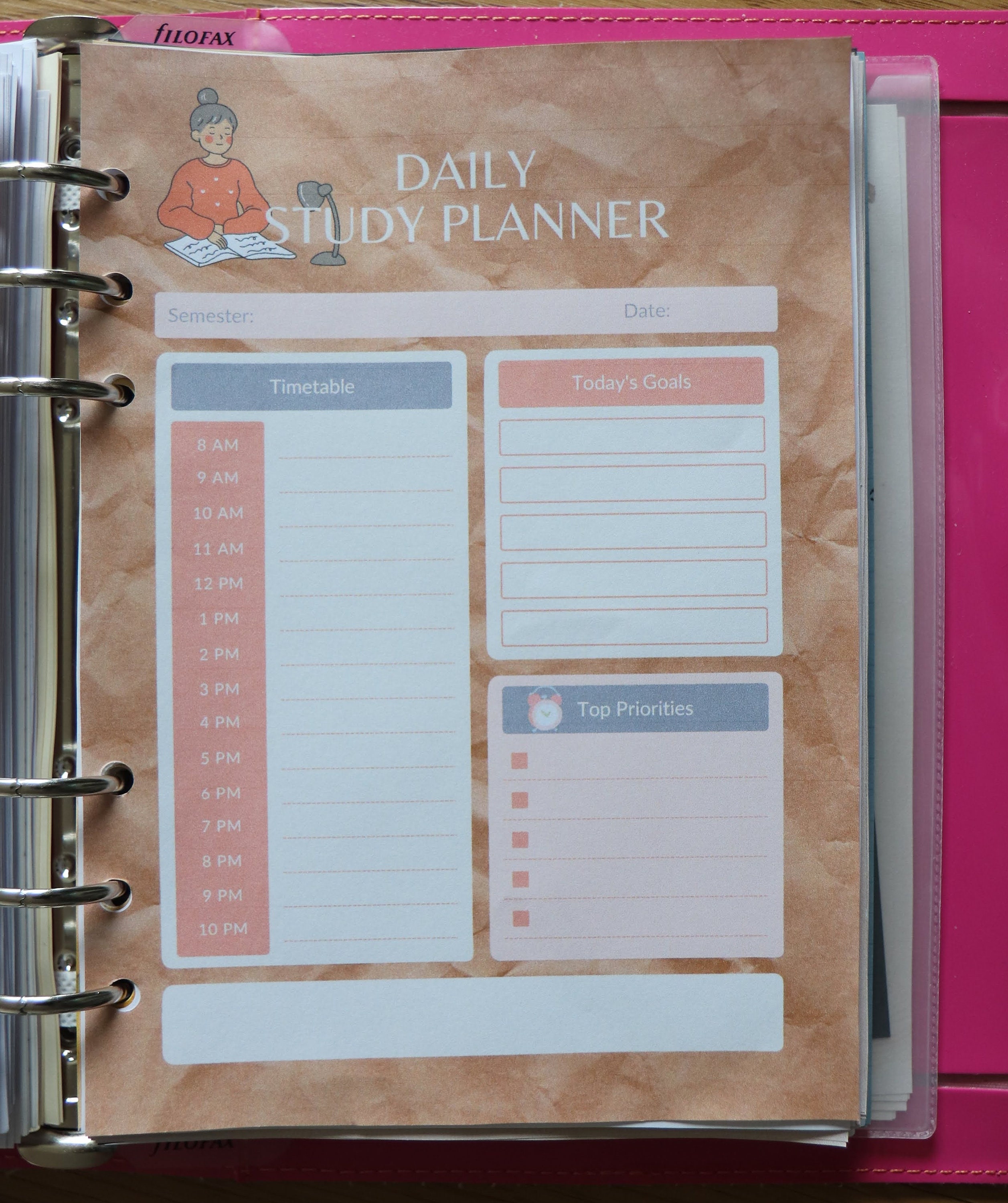 Study Planner Schedule Daily Study Planner Homework Tracker Schedule ...