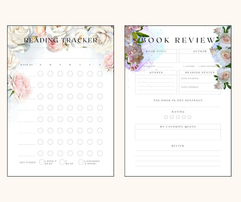 Book Tracker Printable Pdf Gift for Booklover Bookish Gift Bookclub ...