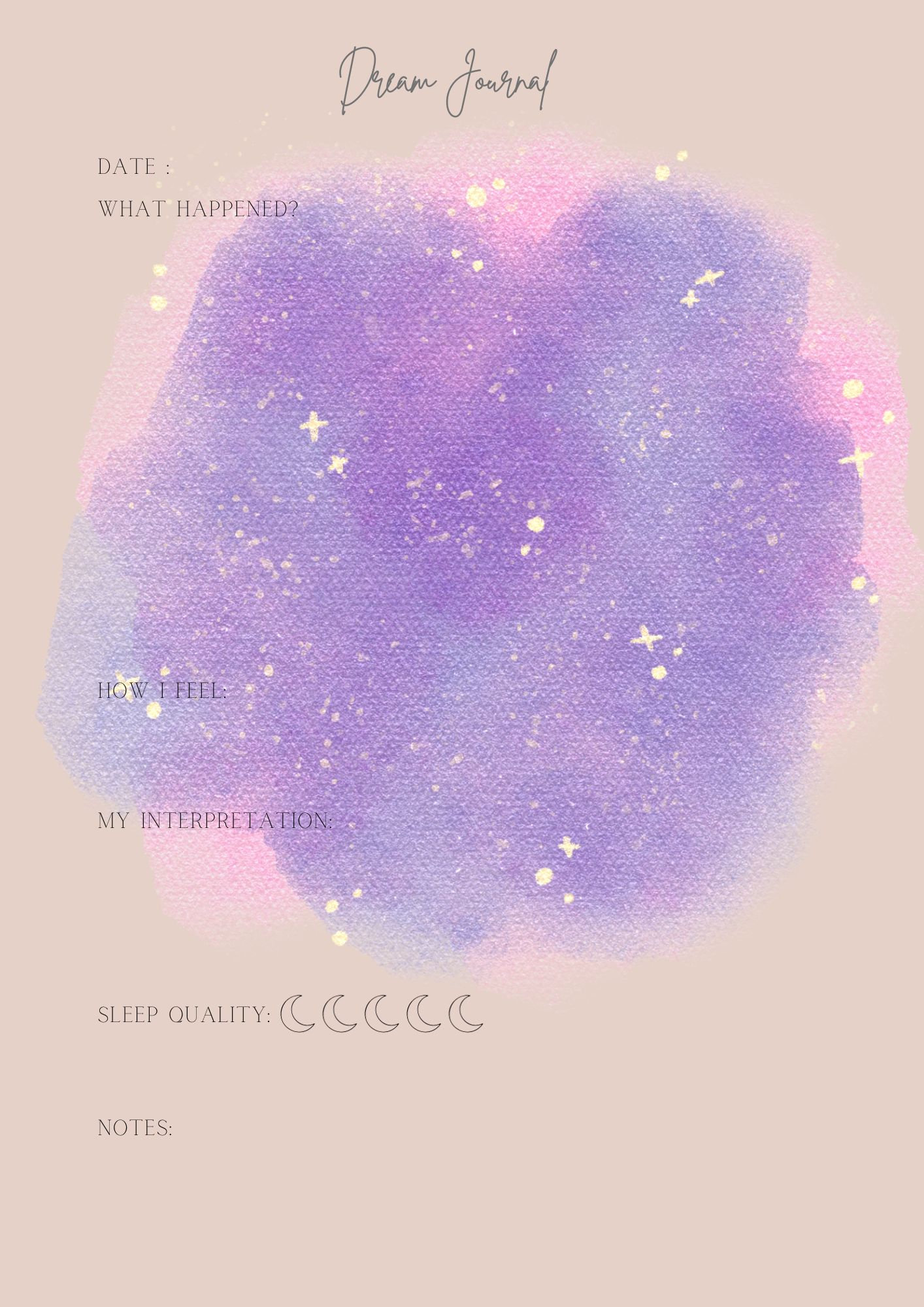 Dream Journal Inserts 14 Printable Pages for Your Planner and Journal ...