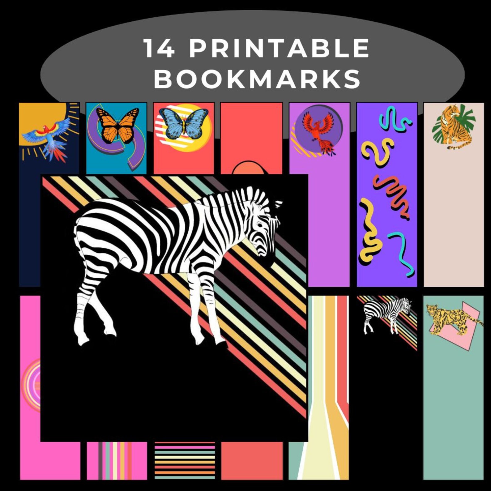 Printable Bookmarks Download and Print Gift for Booklover Printable ...