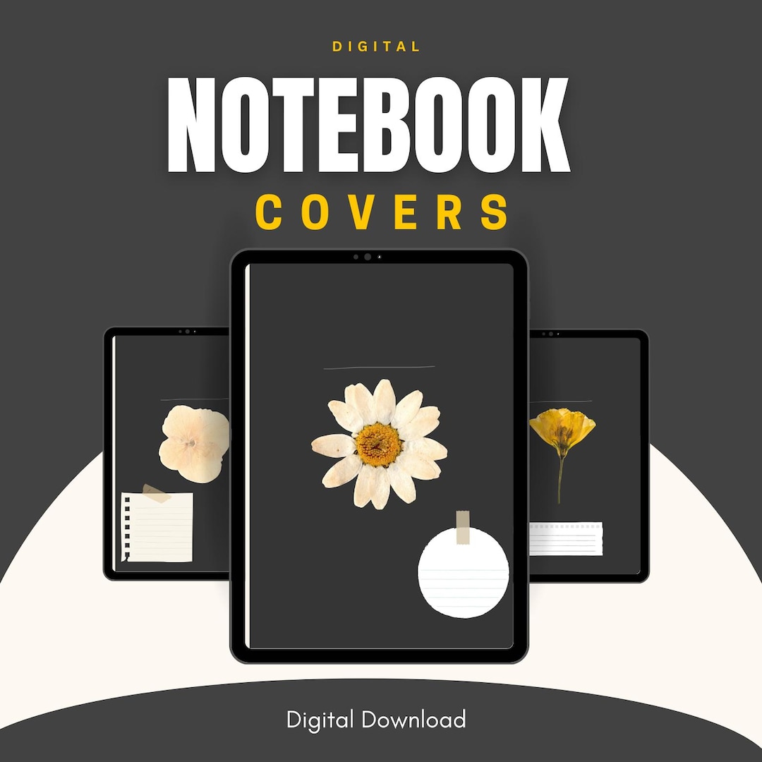 Black Notebook Covers for Goodnotes Aesthetic Design Instant Download ...